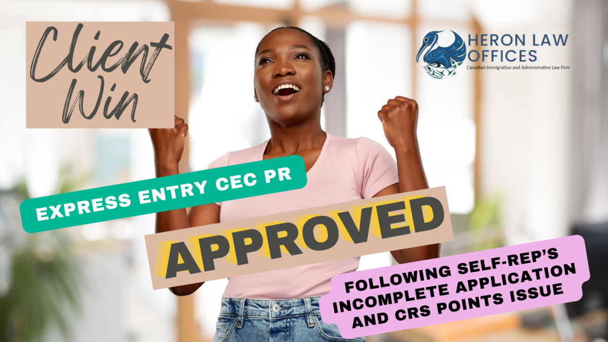 Success Story: Navigating a Client’s Returned eAPR to COPR - Heron Law ...