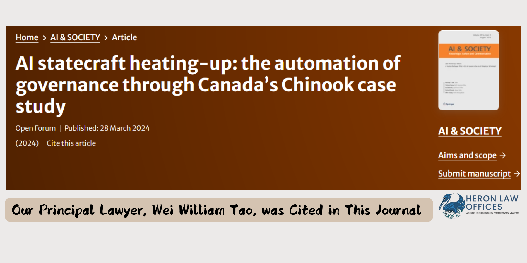 Will Tao's Blog on "Chinook & AI" was Cited in this SSRN Journal ...