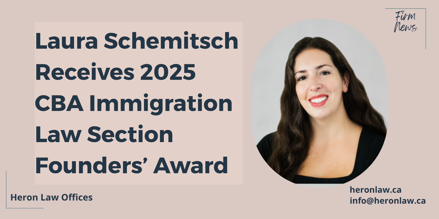 Laura Schemitsch Wins 2025 CBA Founders’ Award | Heron Law - Heron Law ...